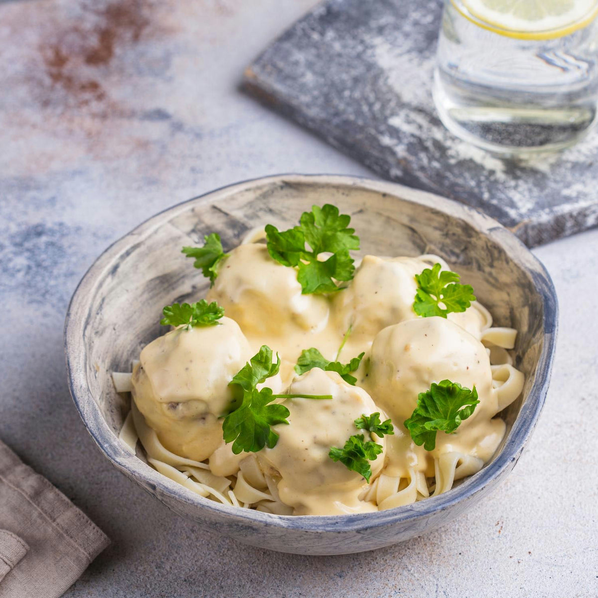 Swedish Pasta with Meatballs in a Creamy Mustard Sauce – Clean Kitchen